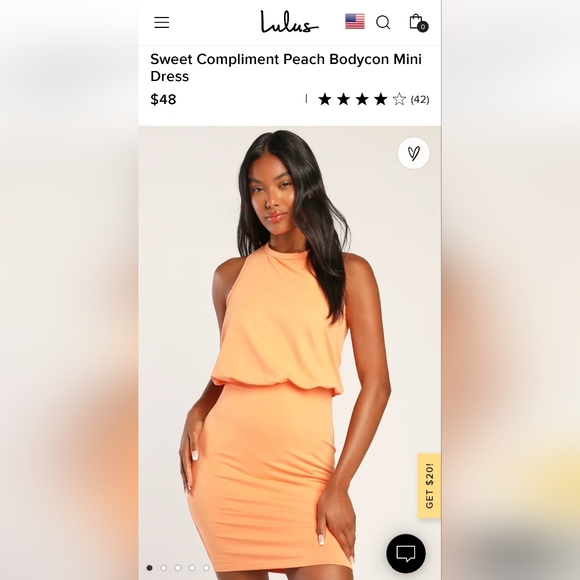 Lulus | Dresses | Lulus Sweet Compliment Peach Bodycon Mini Dress ...